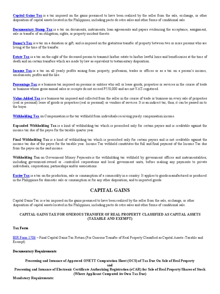 Capital Gains Tax | PDF | Capital Gains Tax | Taxes