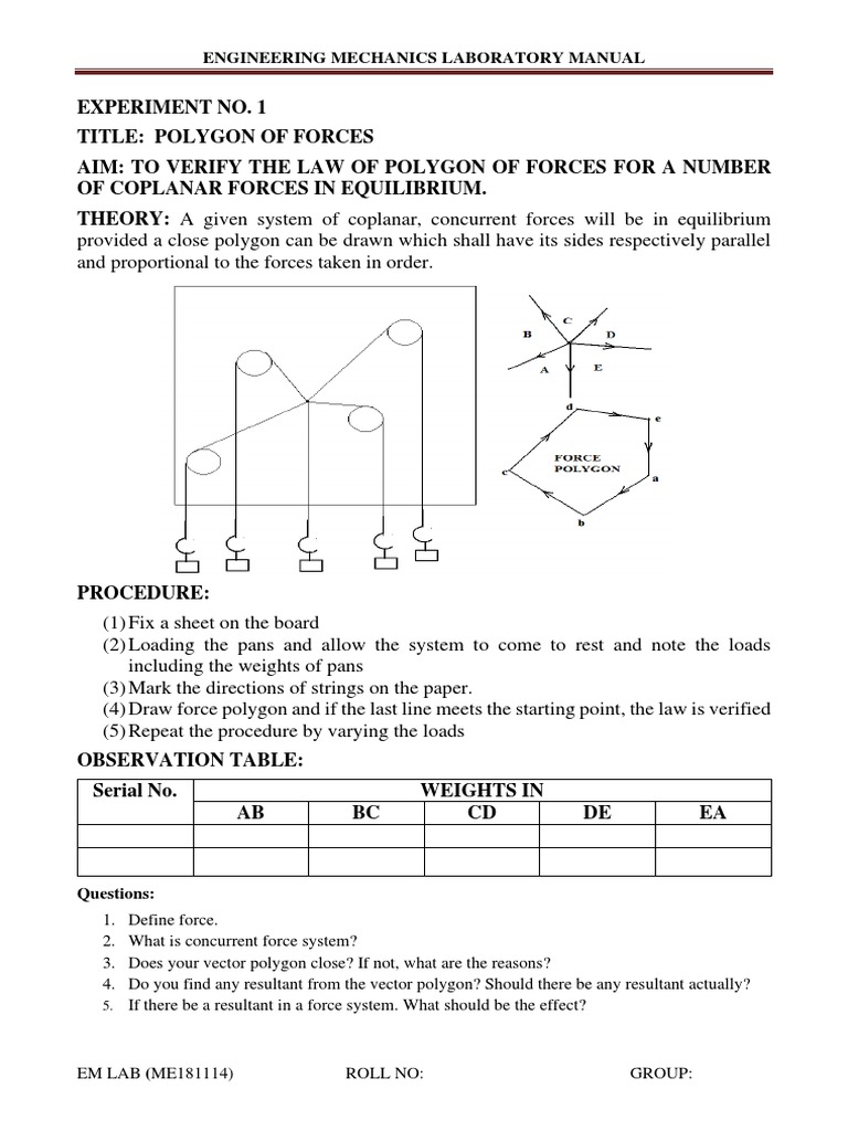 Em Practical | PDF | Friction | Lever