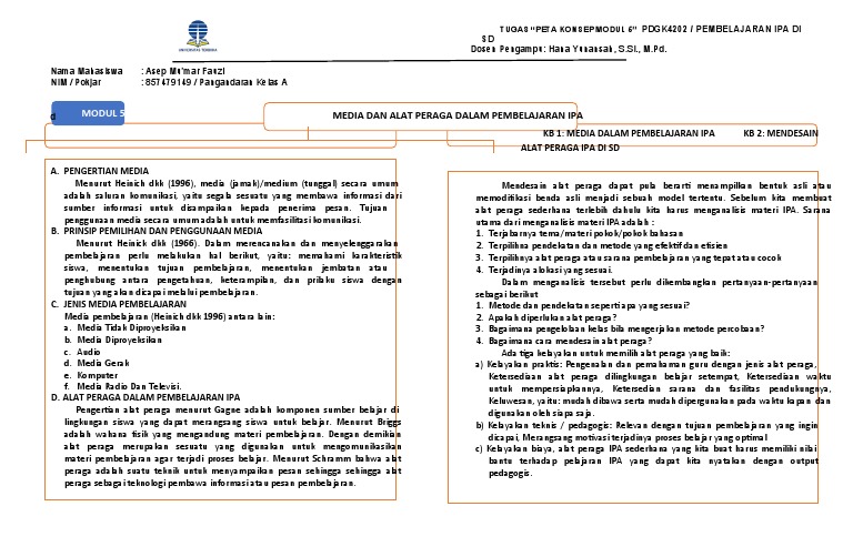 Peta Konsep Ipa Modul 5 Asep MF | PDF