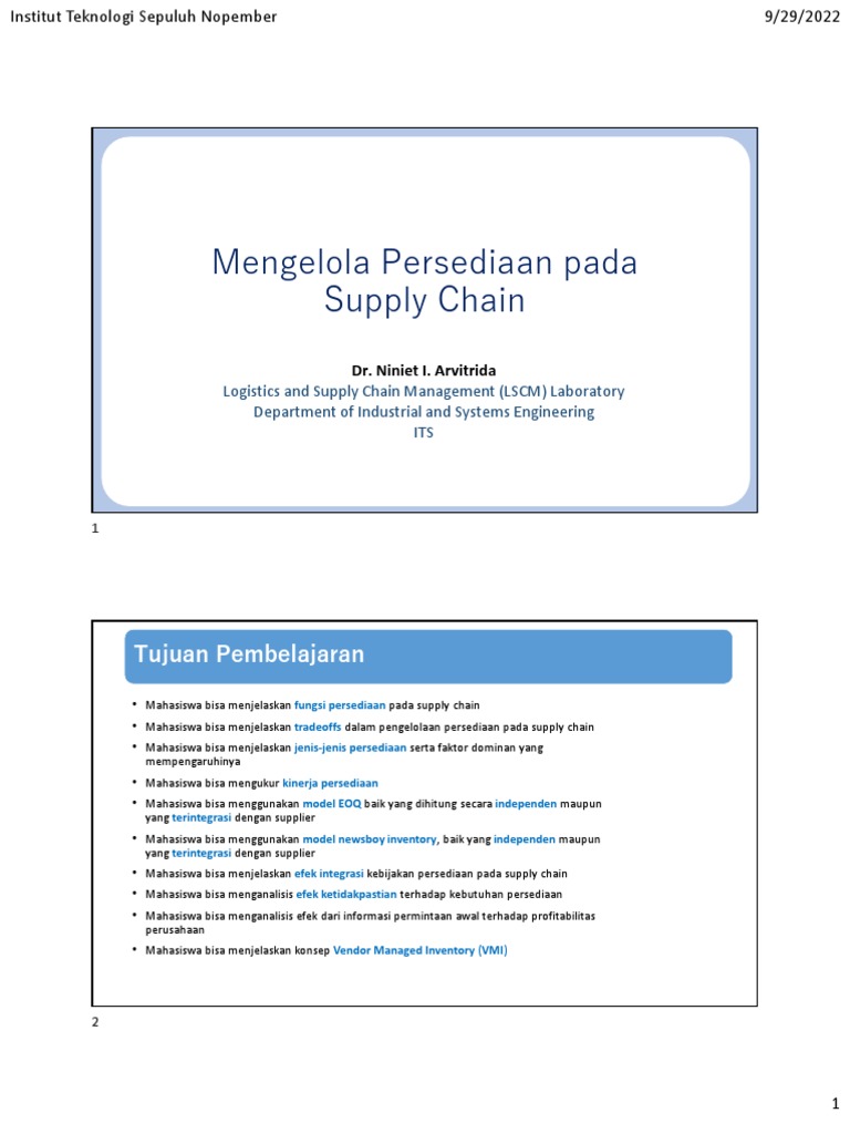 Manajemen Persediaan dalam Supply Chain | PDF | Teknologi & Rekayasa