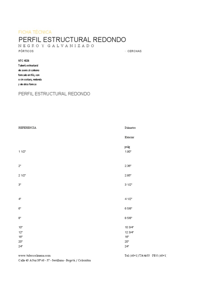 COLMENA Perfil Estructural Redondo | PDF