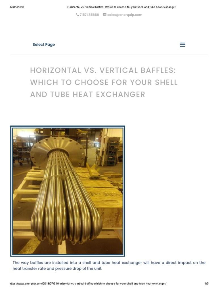 Horizontal vs. Vertical Baffles - Which To Choose For Your Shell and ...