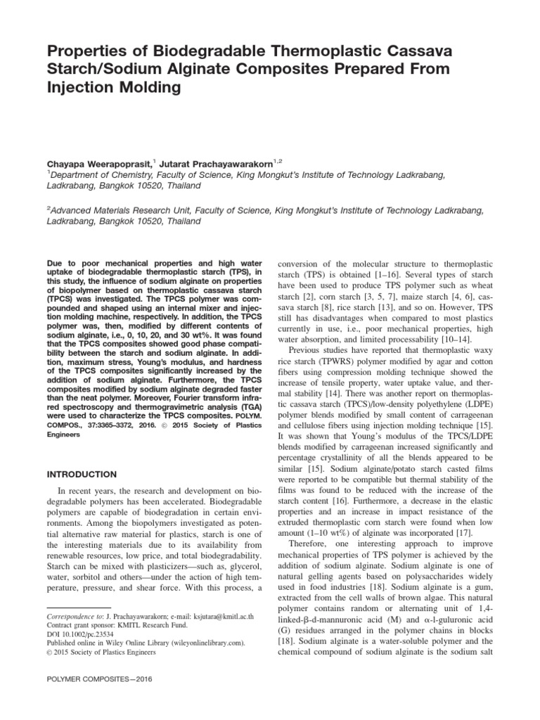Biodegradable Starch Composites | PDF | Composite Material | Polymers