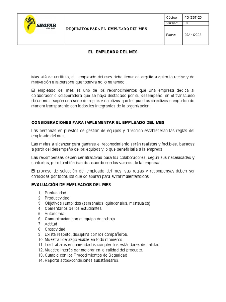 El Empleado Del Mes | PDF | Business