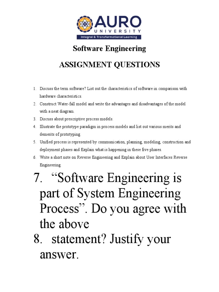 Software Engineering Assignment Question 13102022041403 | PDF ...