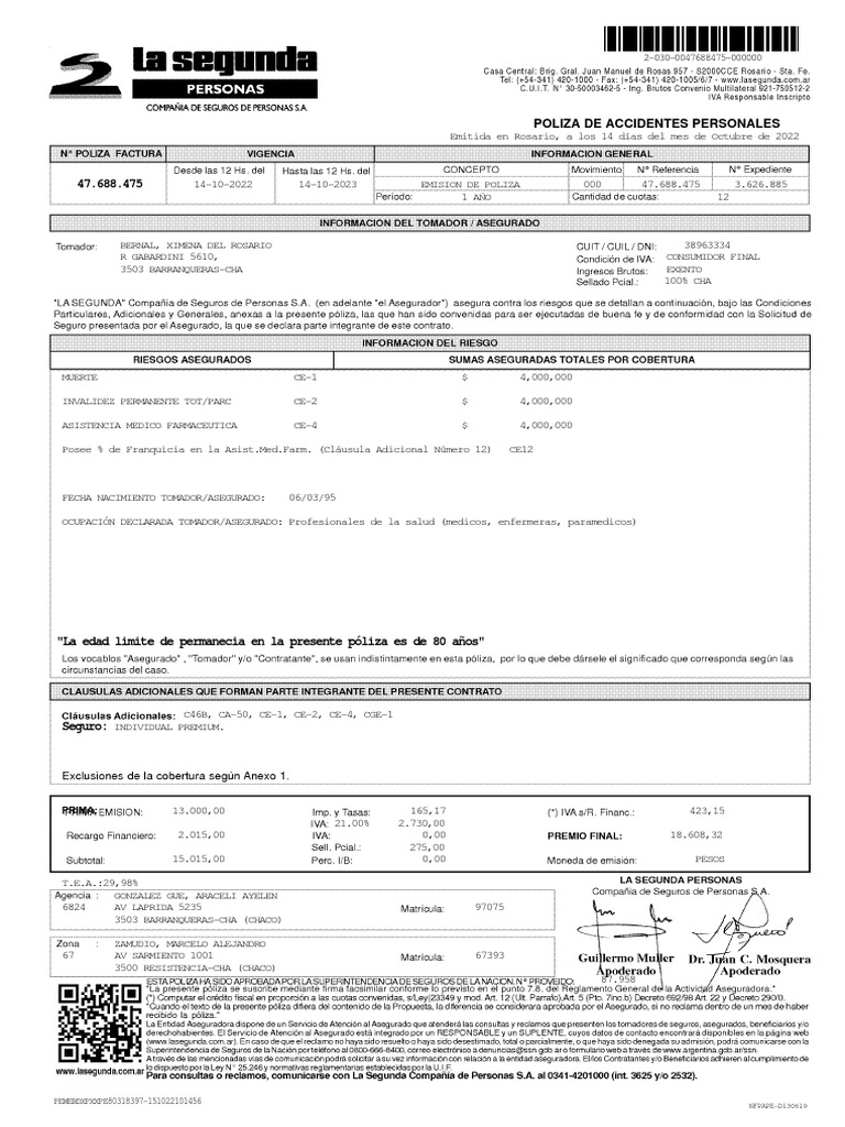Significado de Póliza de Accidentes | PDF | Póliza de seguros | Seguro