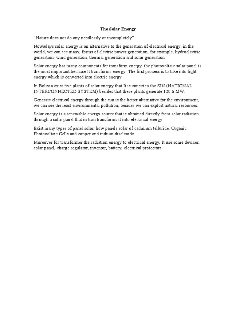 The Solar Energy | PDF | Science & Mathematics