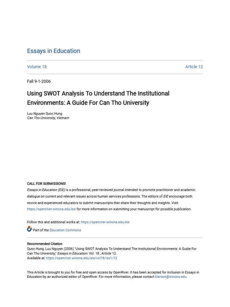 Using SWOT Analysis | PDF | Swot Analysis | Strategic Management