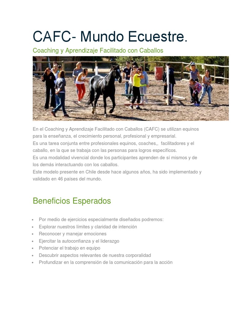 CAFC Coaching y Aprendizaje Facilitado Con Caballos | PDF | Liderazgo ...