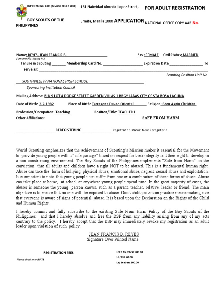 AAR Form | PDF | Children's Rights | Child Protection