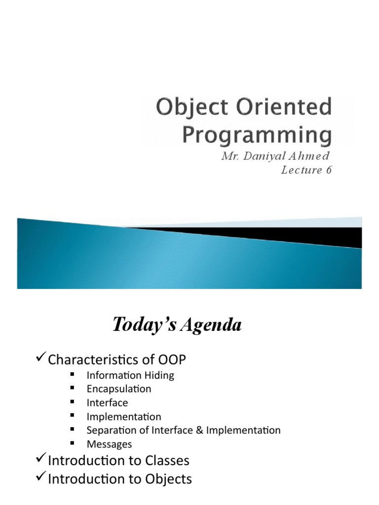Week 3 Lecture 2 Objects And Classes Pdf Class Computer Programming Object Computer