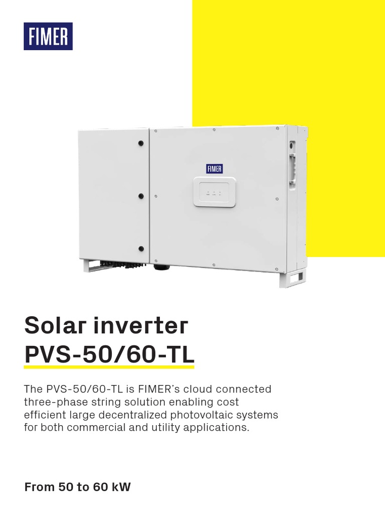 FIMER PVS-50-60-TL EN Rev C | PDF | Alternating Current | Power Inverter