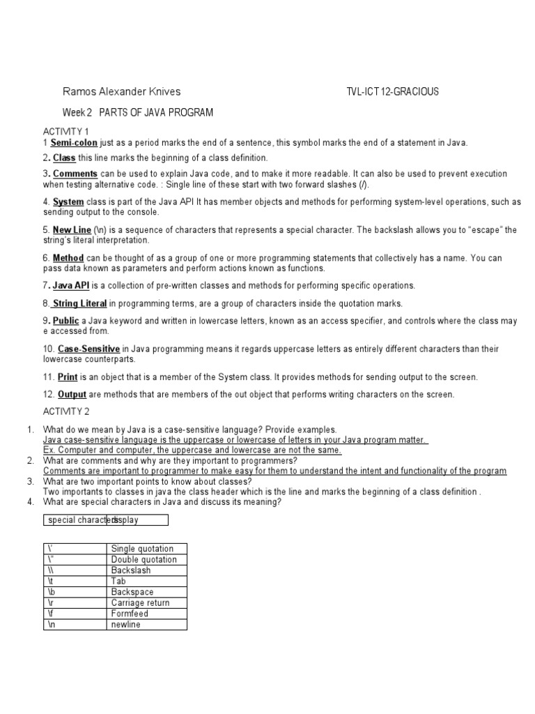 W 2 Print | PDF | Java (Programming Language) | Letter Case