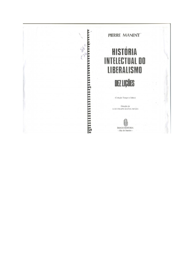 História Intelectual Do Liberalismo - Pierre Manent | PDF História Intelectual Do Liberalismo - Pierre Manent | PDF