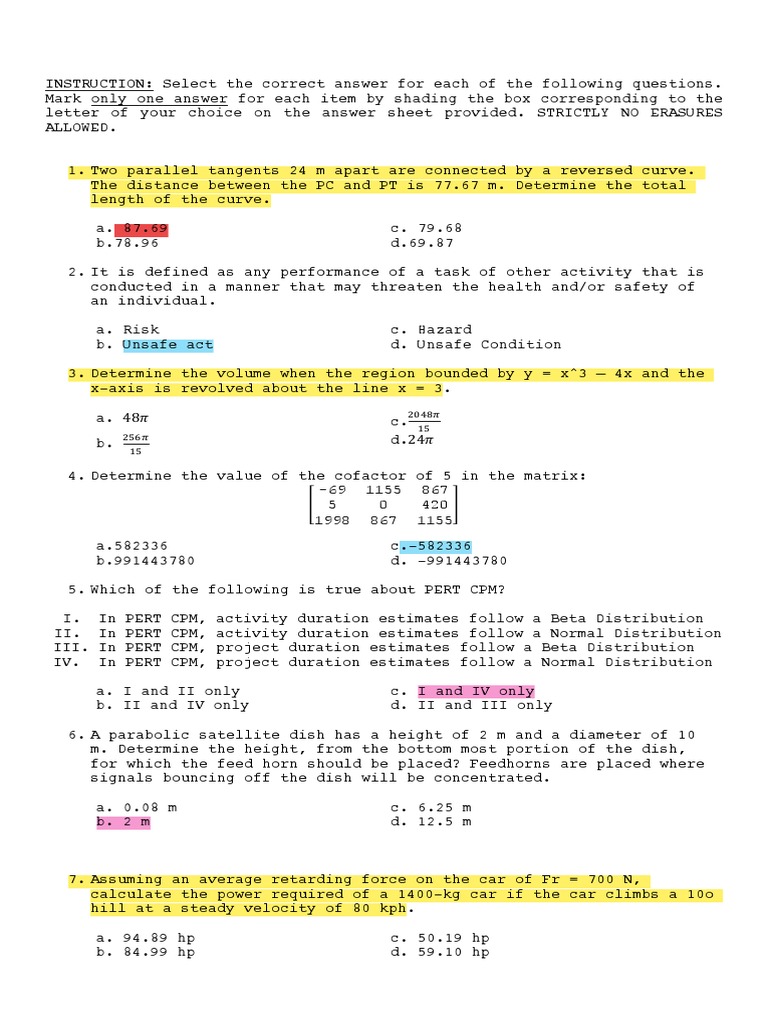 Preboard 1 MSTE | PDF | Angle | Traffic