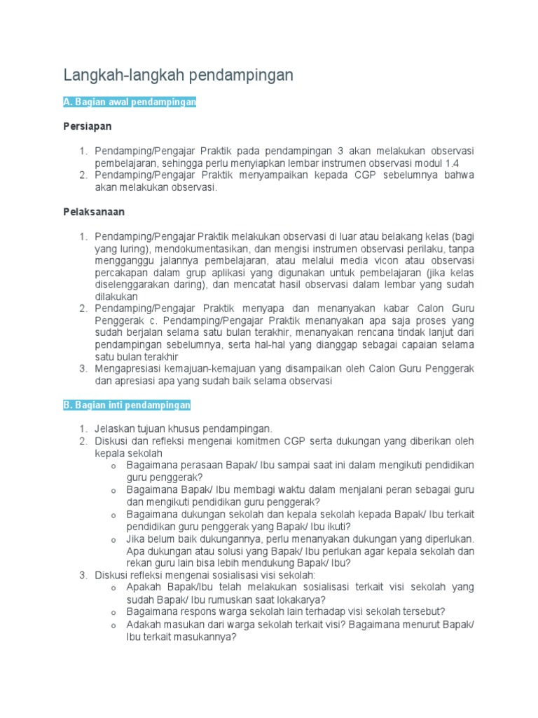 Langkah-Langkah Pendampingan 3 | PDF