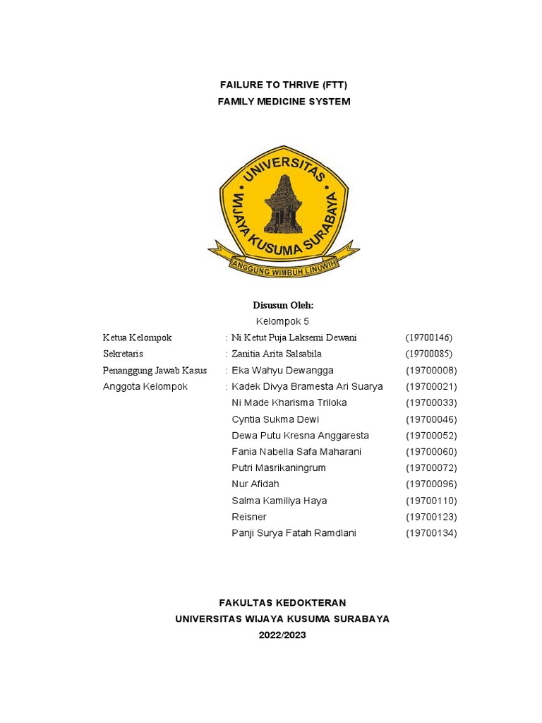1 - Laporan Kasus FTT - Klompok 5 FMS | PDF