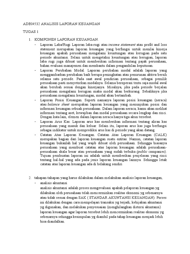 Panduan Analisis Laporan Keuangan | PDF | Pengelolaan Keuangan & Uang