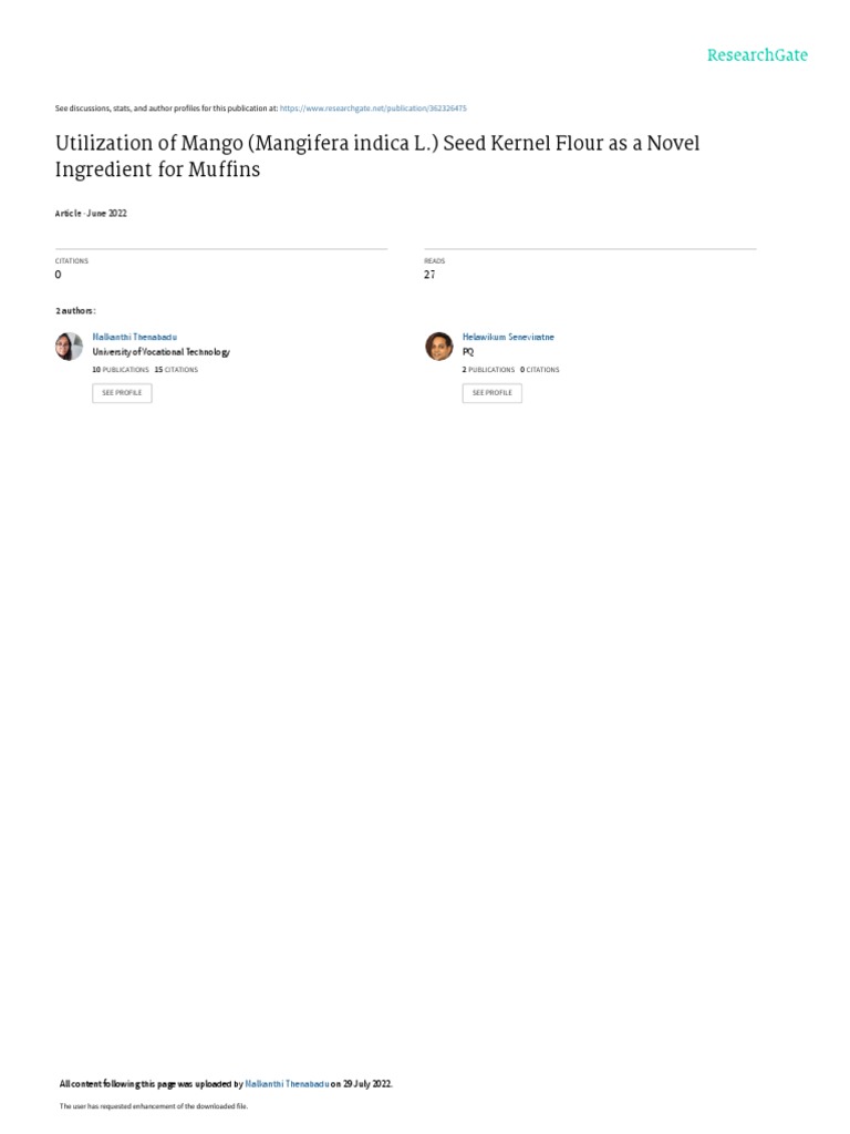 Mango Seeds | PDF | Flour | Mango