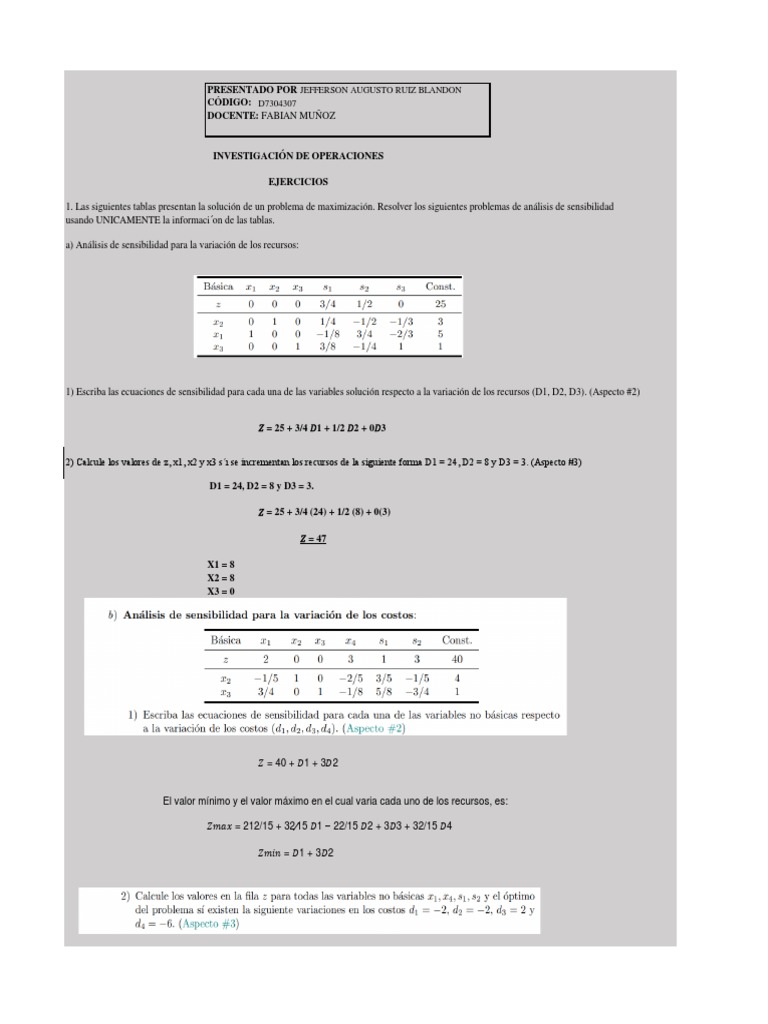 Actividad N.2 Inv. Op. Jefferson Ruiz | PDF | Matemáticas