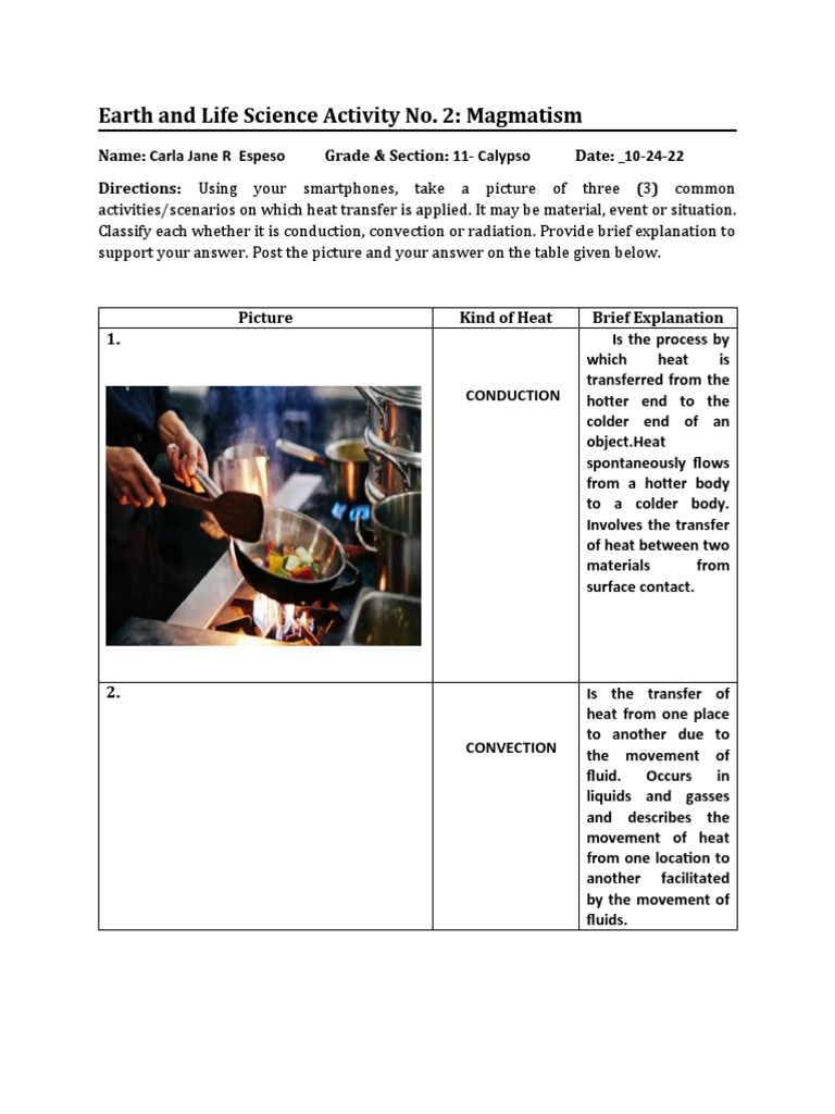 Earth and Life Science Activity No 2 | PDF | Plate Tectonics | Heat