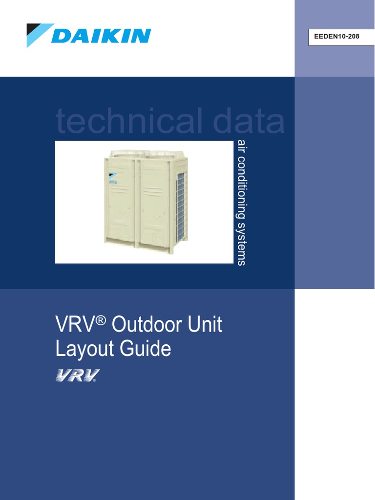 Outdoor Unit Layout Guide - Data Books - English | PDF | Duct (Flow ...