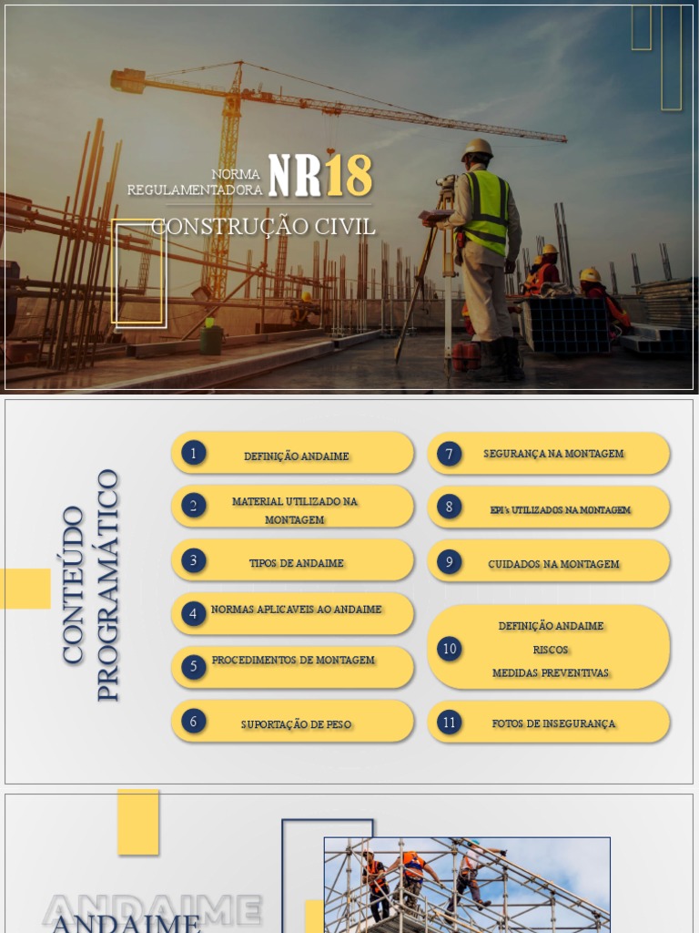 NR18 - Treinamento - Andaimes Montagem e Seguranca - 2022 | PDF ...