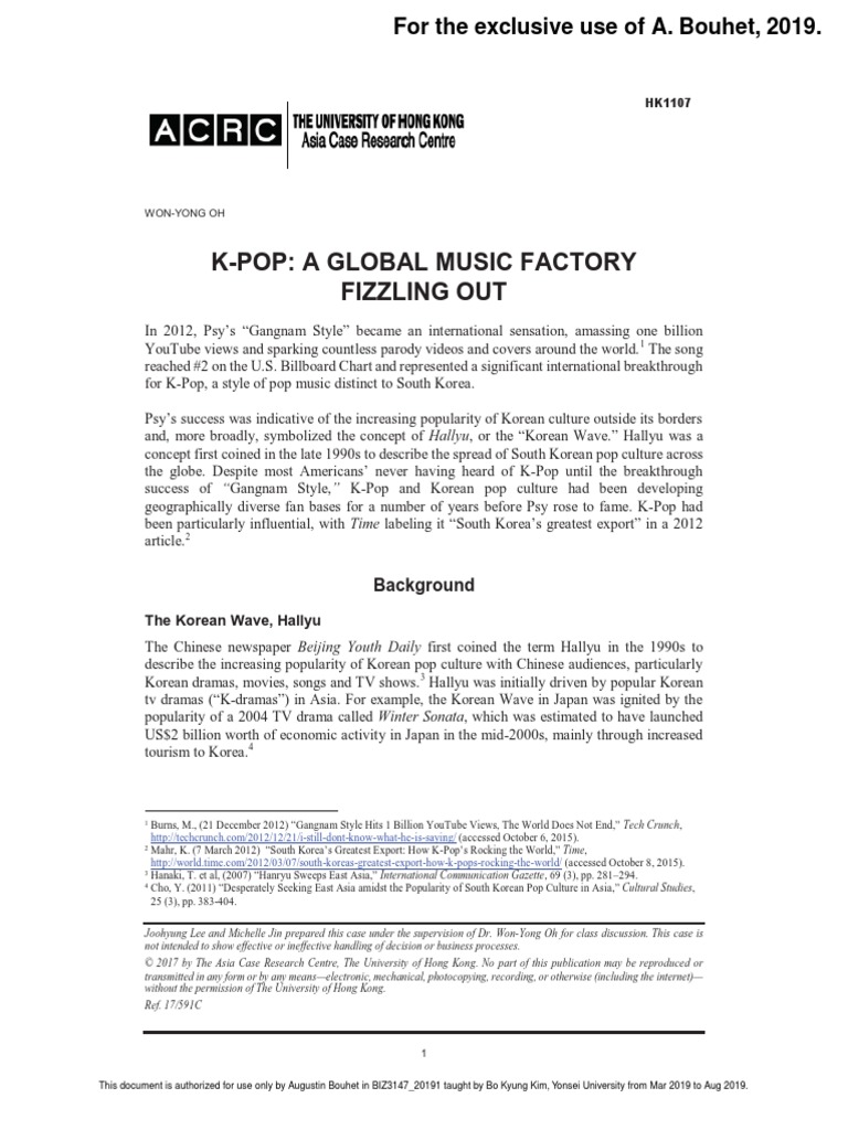 KPOP A Global Music Factory Fizzling Out | PDF