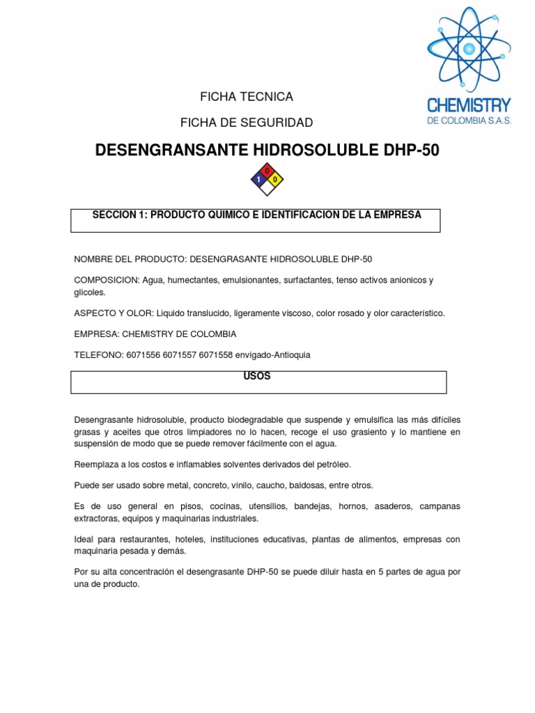 DHP 50 | PDF | Agua | Sustancias químicas