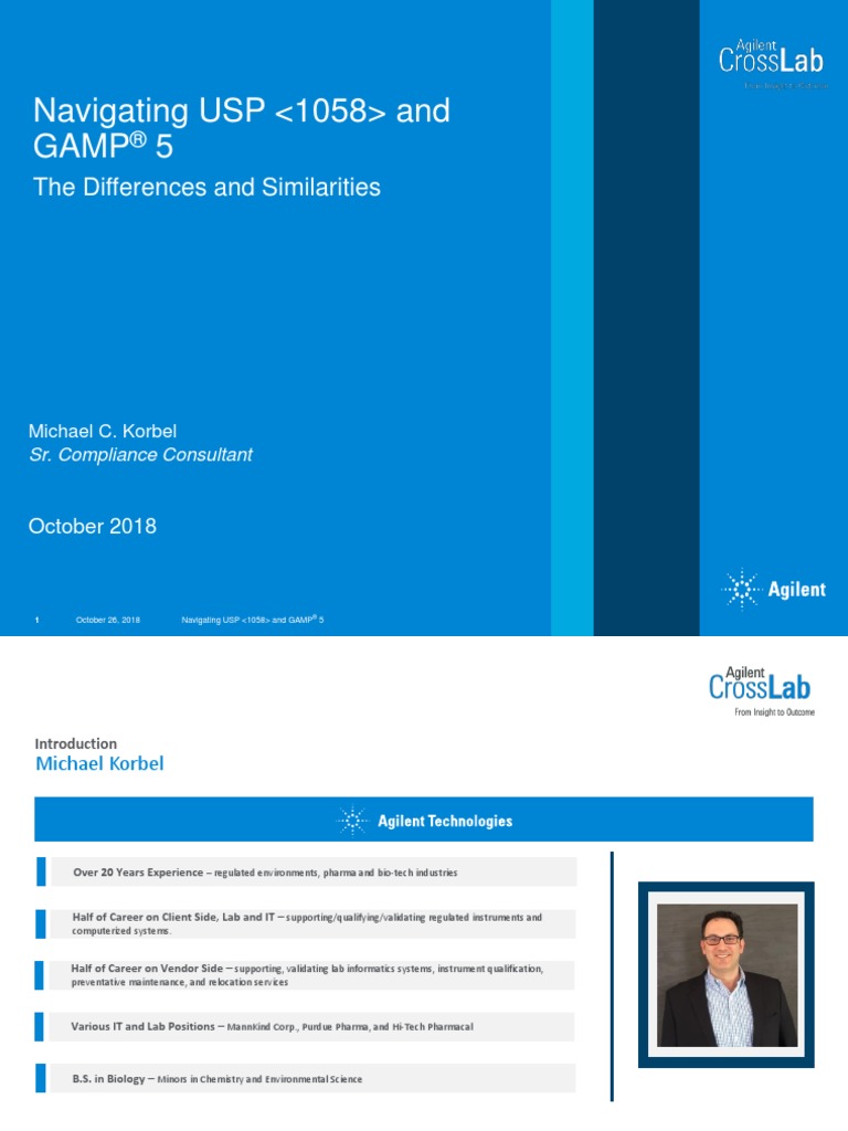 Navigating USP 1058 and GAMP 5 - Similarities and Differences | PDF ...