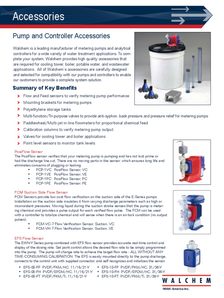 Walchem - Metering Pumps & Accessories | PDF | Pump | Flow Measurement