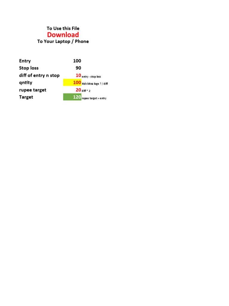Swing Trading Risk Management Sheet | PDF | Investing | Business