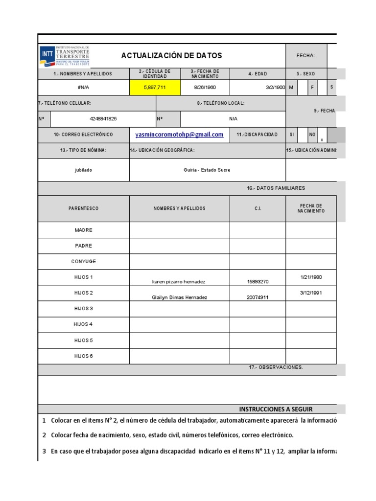 Formato de Planilla HCM | PDF