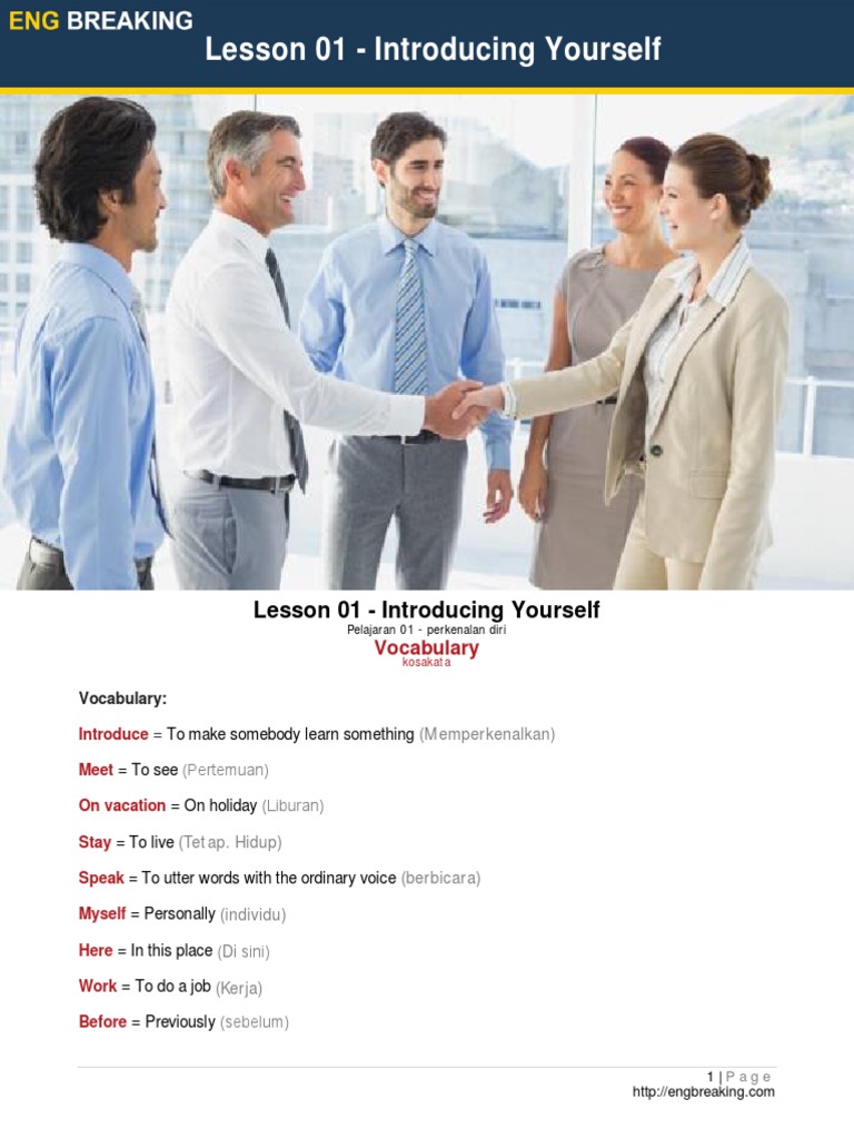 Lesson 01 IntroducingYourself-Translate | PDF | Sociolinguistics ...