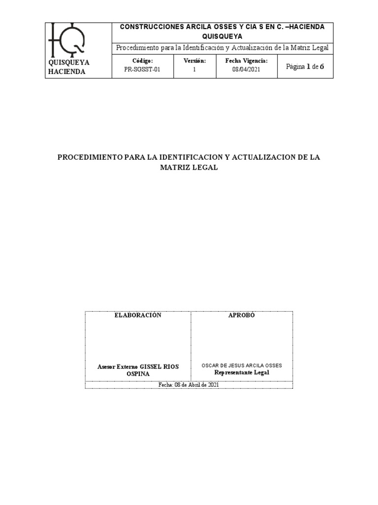Anexo 7. PR-SGSST-01 Procedimiento para La Identificacion y ...