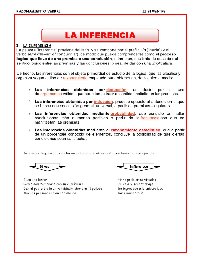 Las INFERENCIAS | PDF | Inferencia