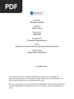 Ensayo Sobre La Forma en Que Tomamos Decisiones. | PDF | Toma de decisiones | La naturaleza humana