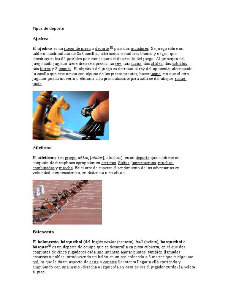 20 Tipos de Deporte | PDF