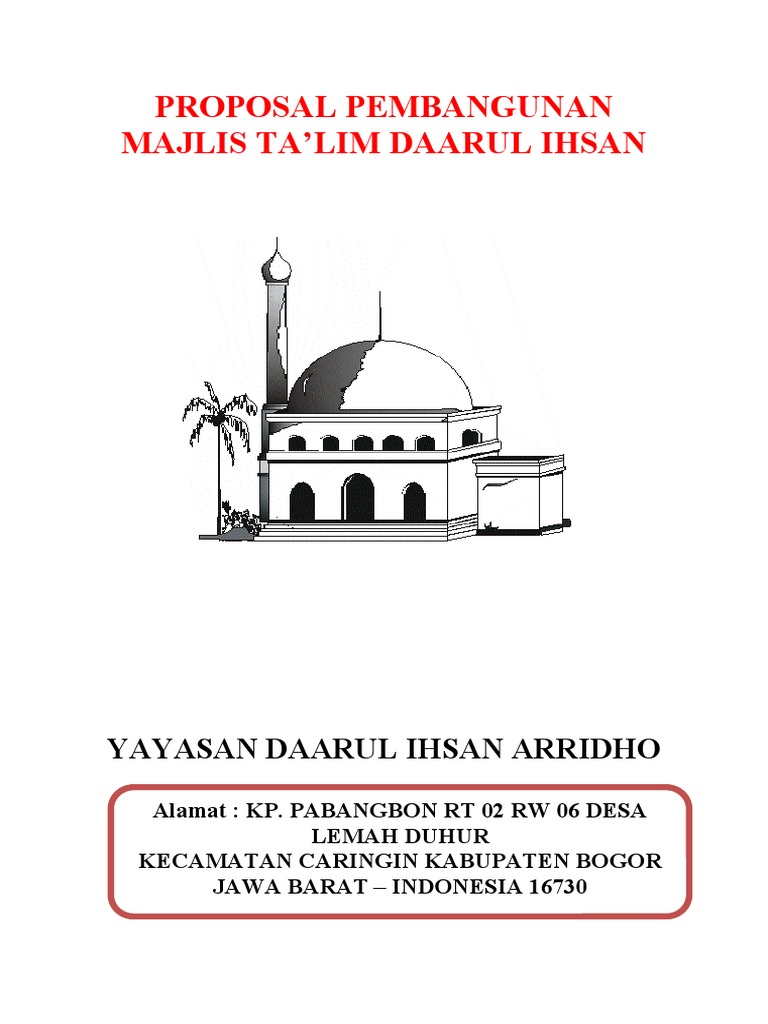Proposal Pembangunan Majlis Ta'lim Bogor | PDF