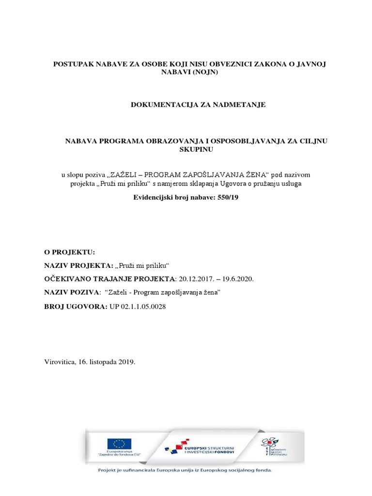 Dokumentacija Za Nadmetanje HCK GDCK Virovitica | PDF