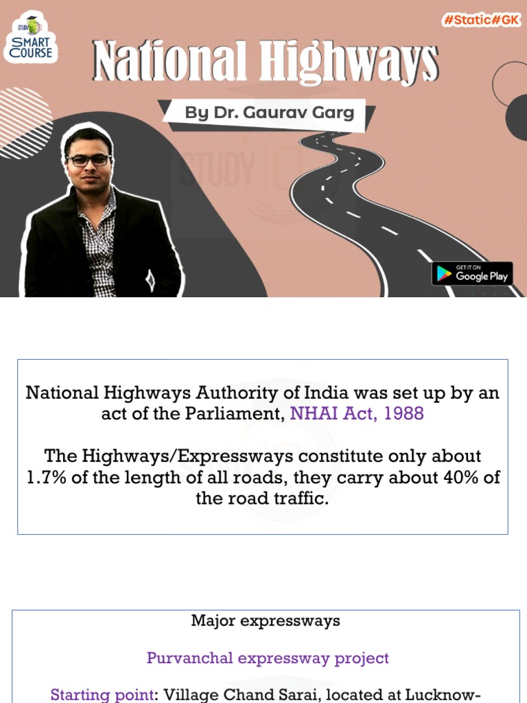 National Highways of India PPT | Download Free PDF | Road Transport ...