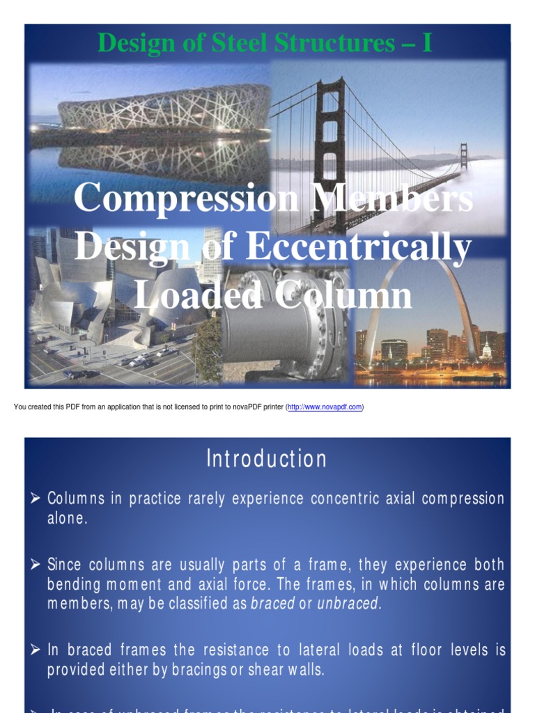 L14 - Design of Compression Members - Eccentrically Loaded | PDF | Beam (Structure) | Bending