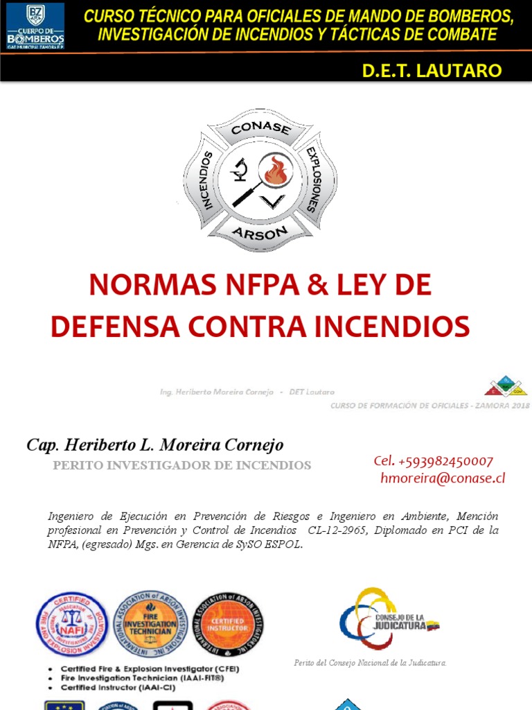 Un Resumen de las Principales Normas NFPA y Requisitos de la Ley de ...