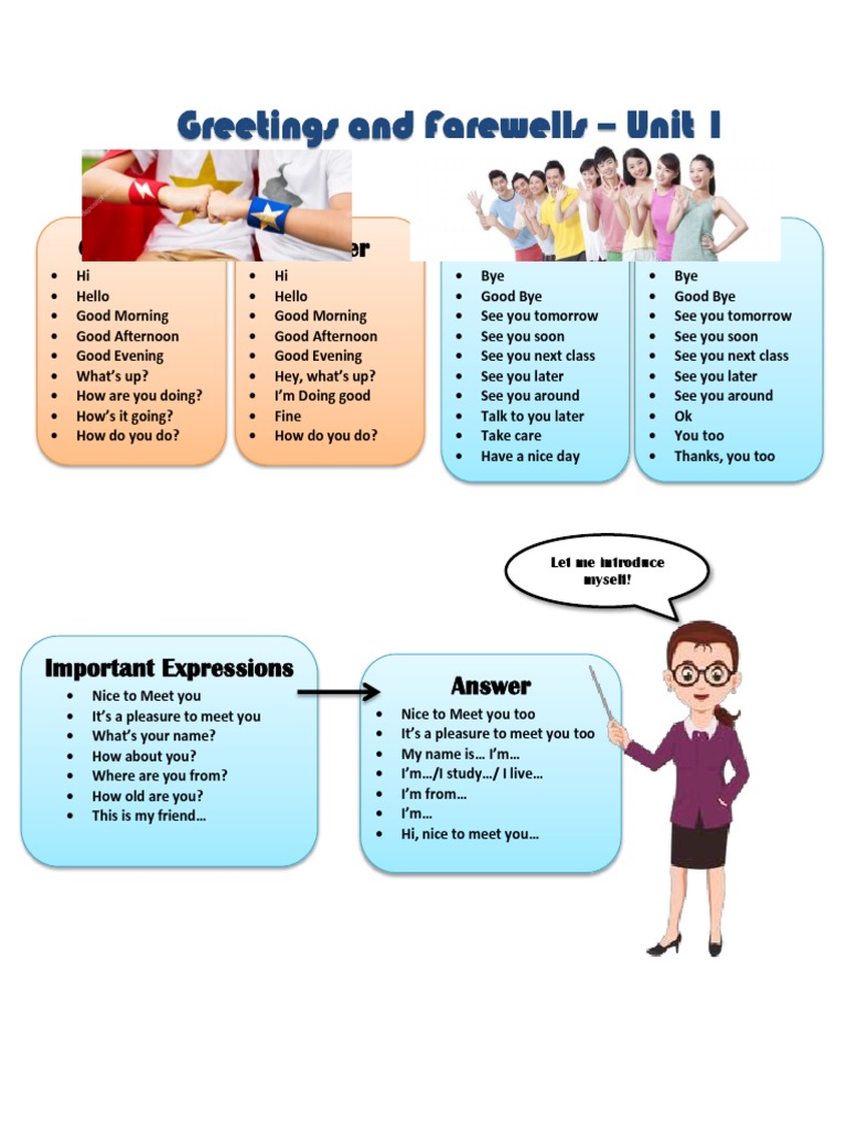 Unit 1 Greetings and Farewels 1 | PDF | Linguistics | Human Communication