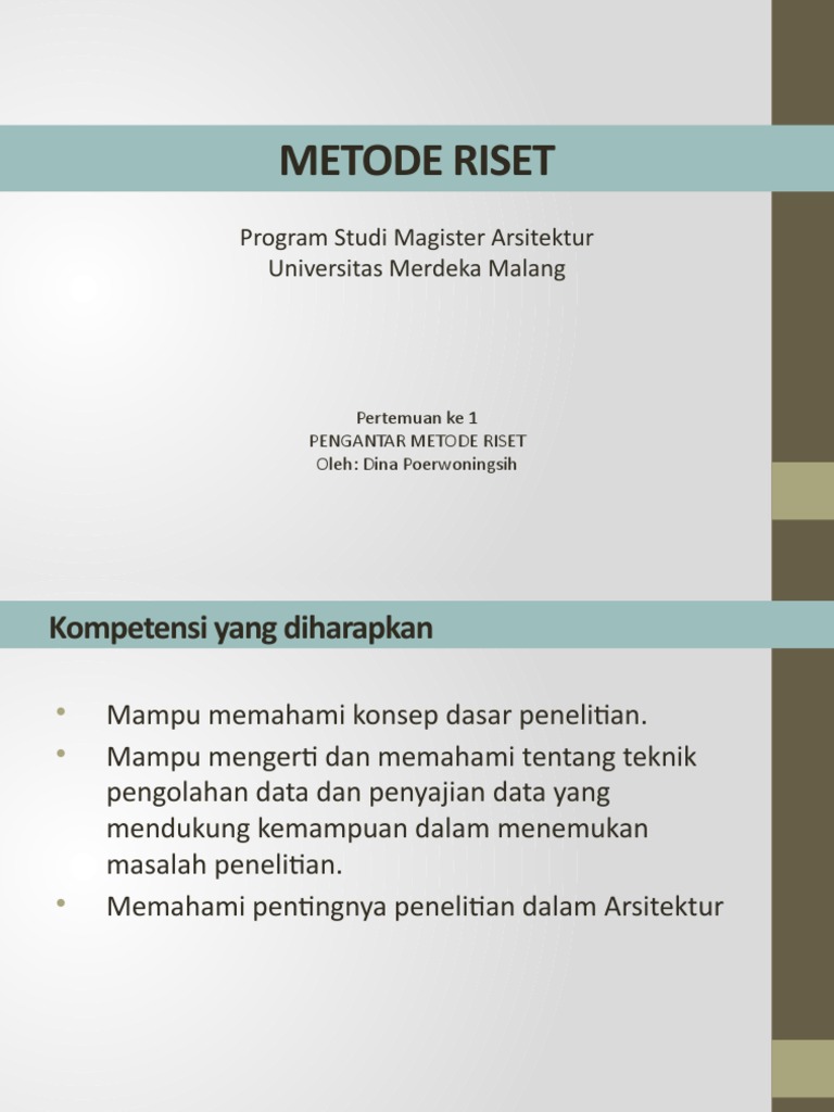 Metode Riset - 1 - Pengantar | PDF