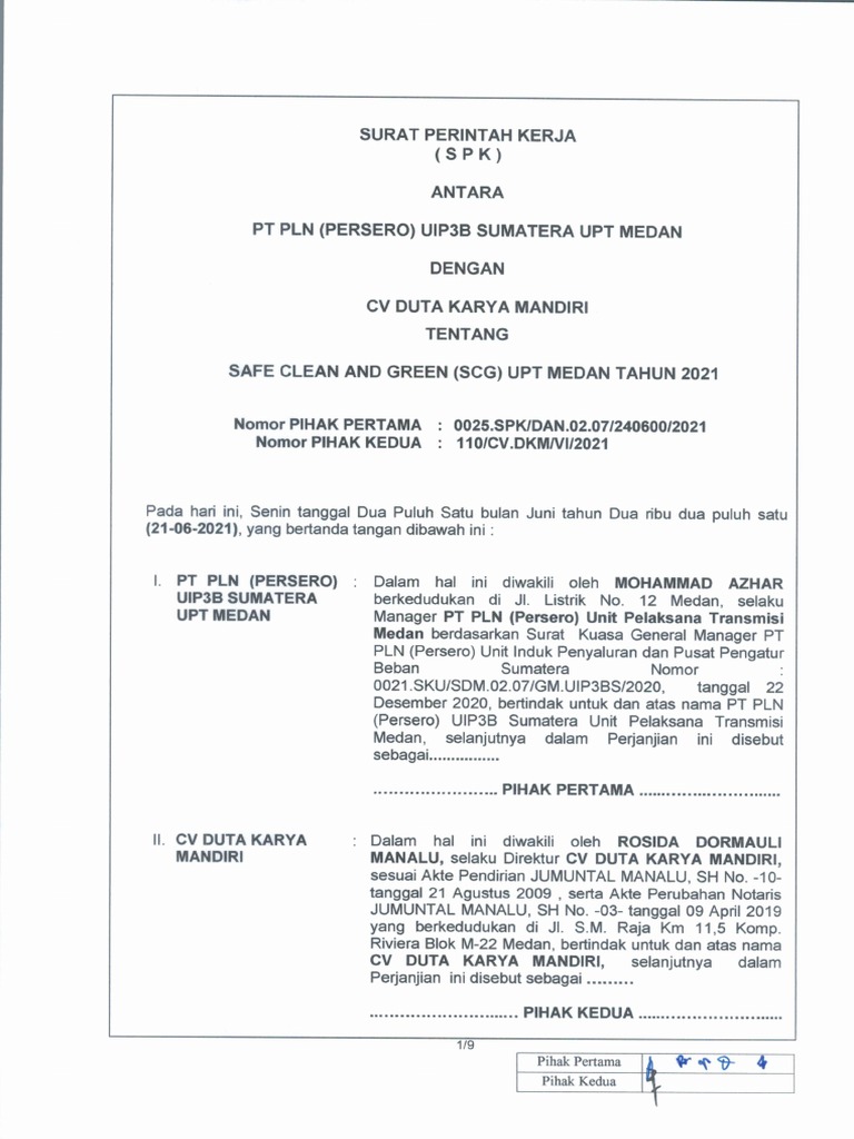 0025.Spk - SCG Upt Medan | PDF