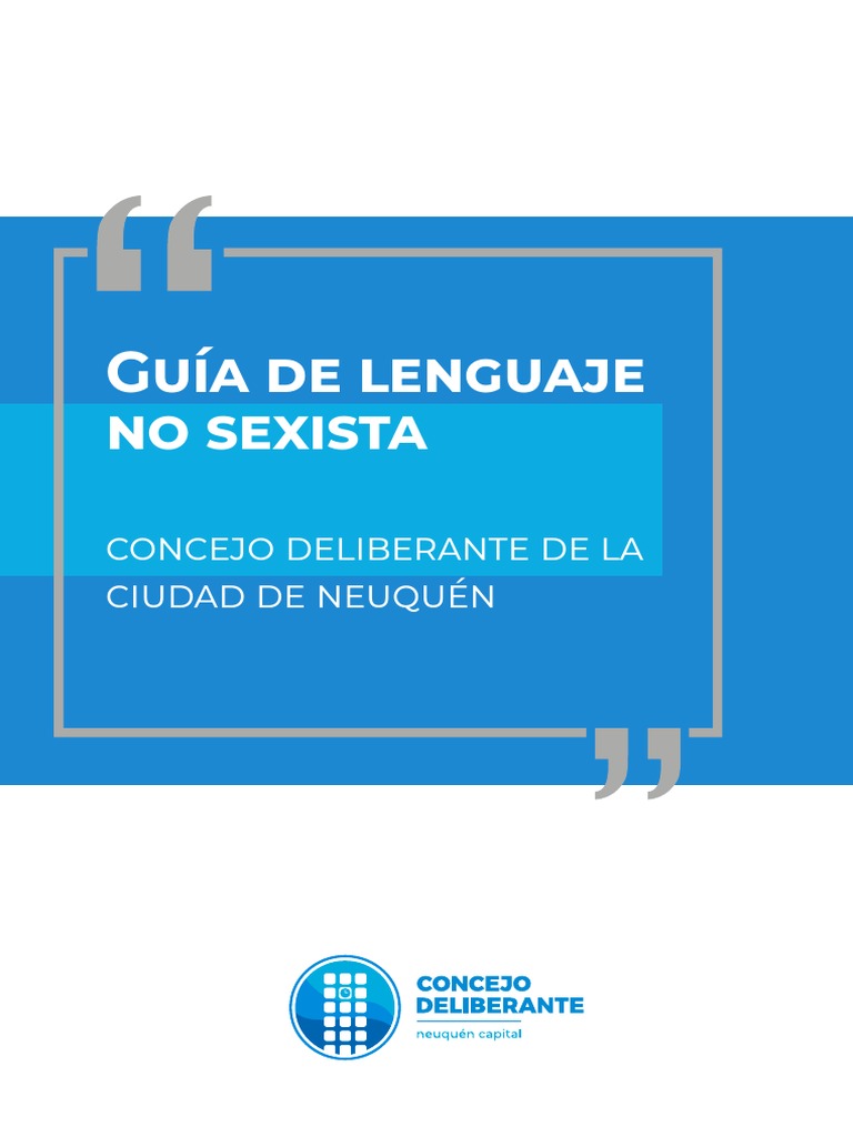 Guía Lenguaje No Sexista - Concejo Deliberante | PDF | Sexismo | Género