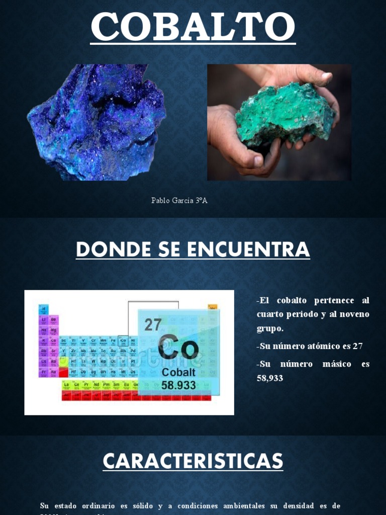 Estudio de Un Elemento | PDF | Cobalto | Sustancias químicas