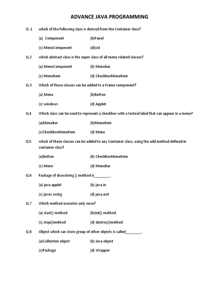 Ajp Question Bank | PDF | Java Virtual Machine | Java (Programming ...