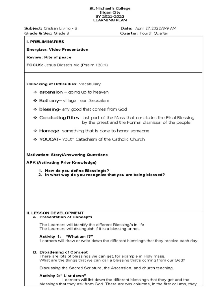 Final Demo - Cl3 | PDF | Jesus | Blessing